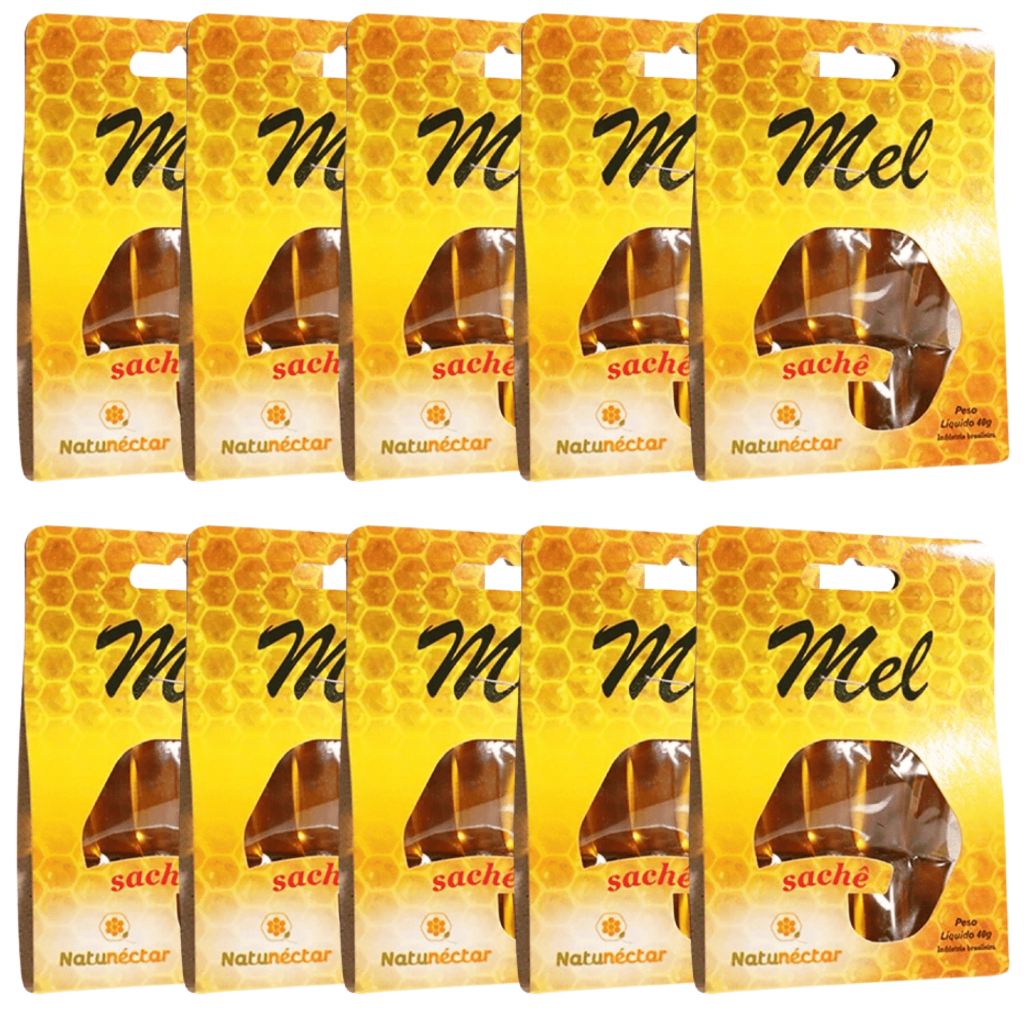 KIT 10 Un. Mel em Sachê Puro 40 Grs Natunéctar Produto Natural | Shopee ...
