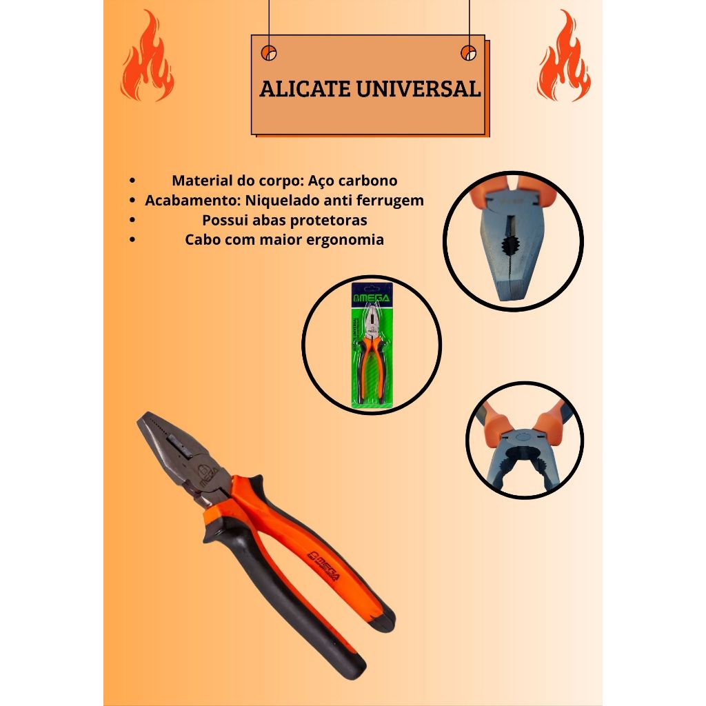 Alicate Universal Profissional 8 Polegadas Isolado | Shopee Brasil