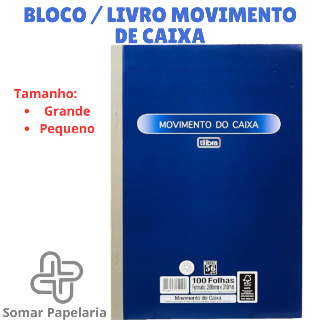 Livro Movimento do Caixa 100 Fls - Tilibra | Shopee Brasil