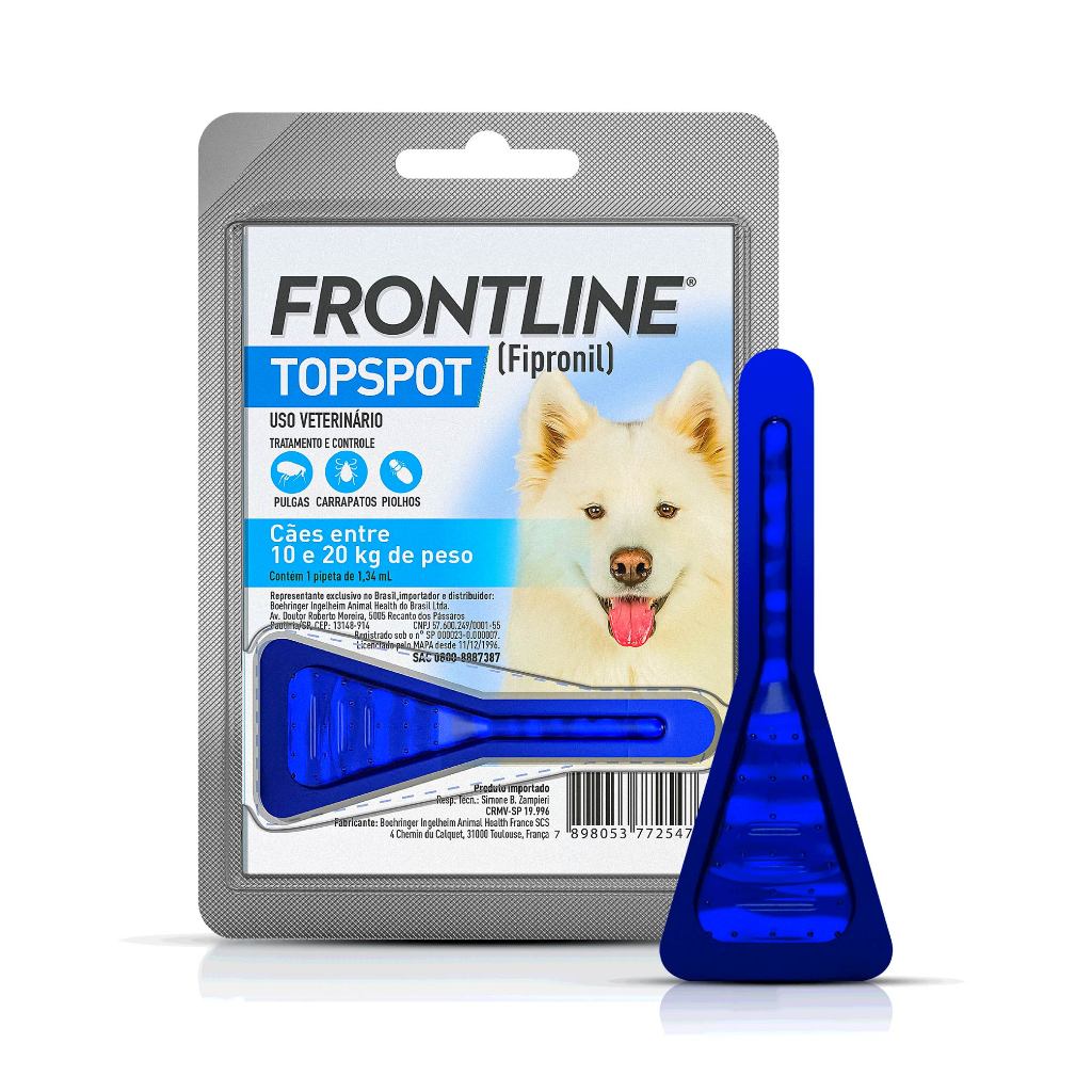 Frontline Top Spot M Antipulgas e Carrapatos para Cães de 10 a 20kg 1 ...
