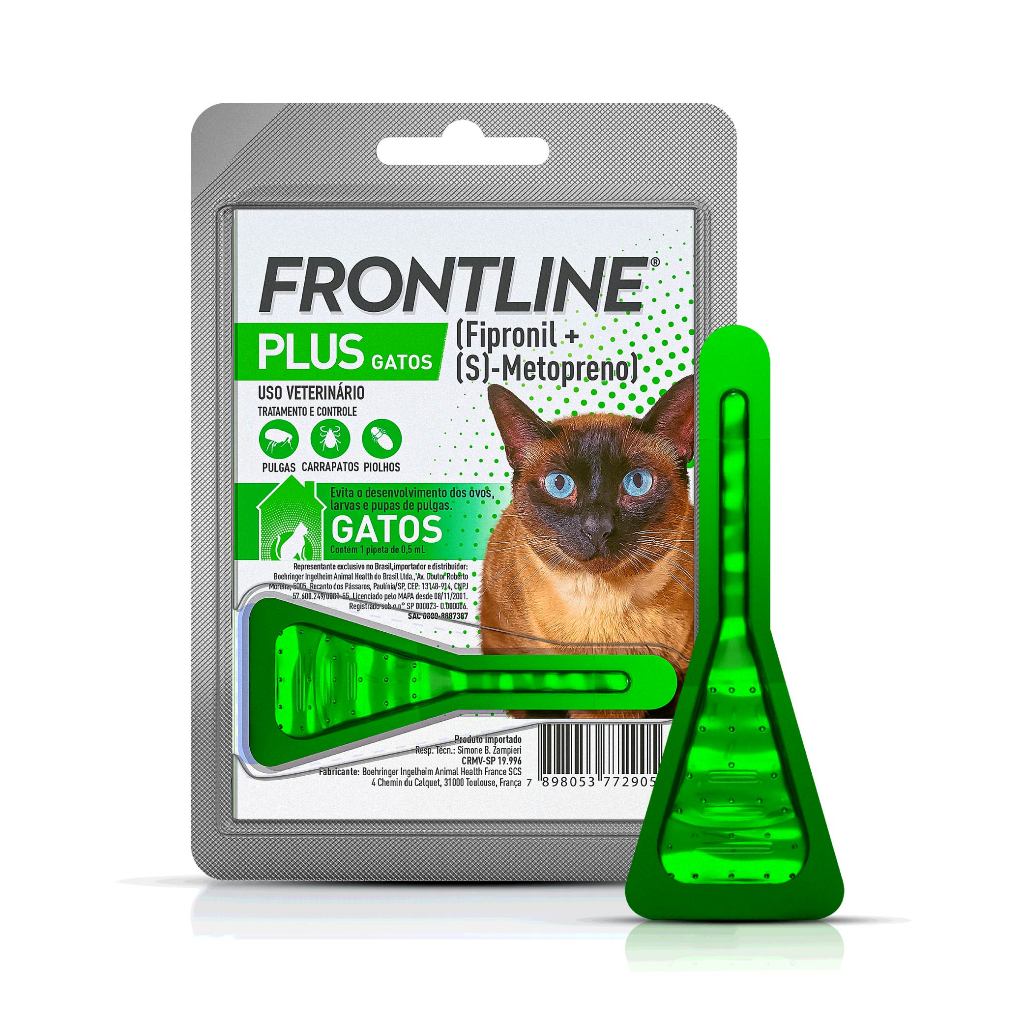 Frontline Plus Gatos Antipulgas e Carrapatos para Gatos de Até 10kg 1 ...
