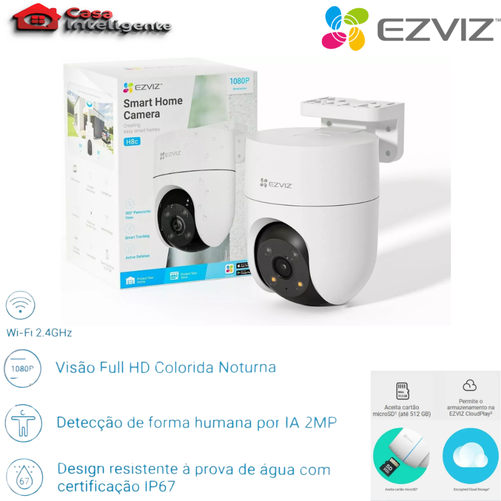 CAMERA IP 360° EXTERNA WI-FI EZVIZ INTELIGENTE H8C | Shopee Brasil