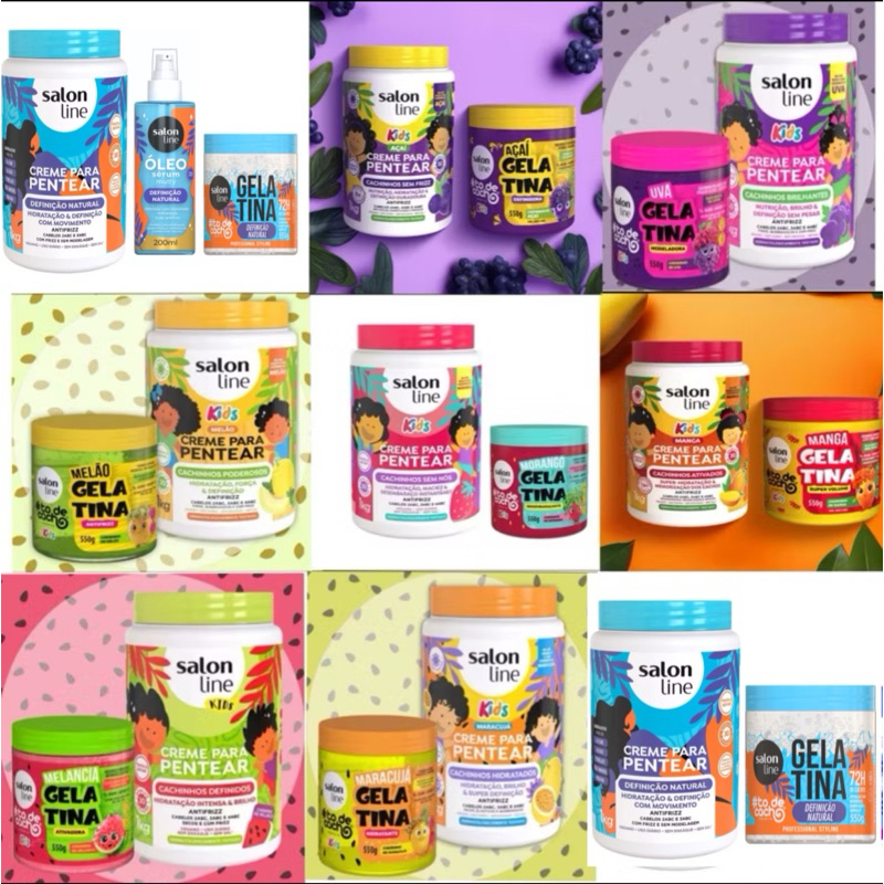 Kit Creme Salon line 1kg + gelatina 550g | Shopee Brasil