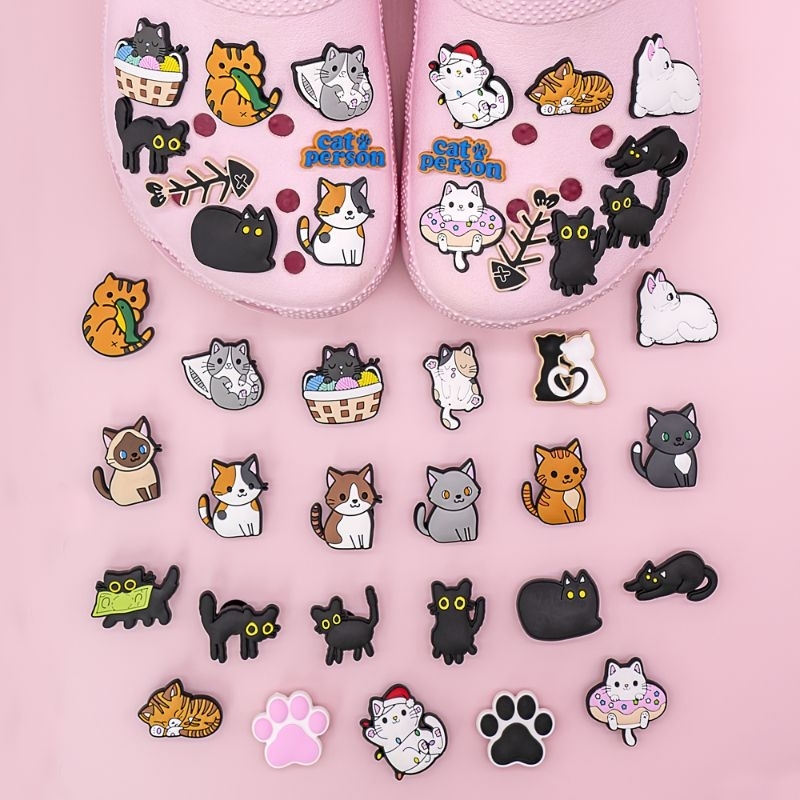 Kit 6/10 Cartoons Pins Botons Gatos Gatinhos Fofos para Croc Babuche ...