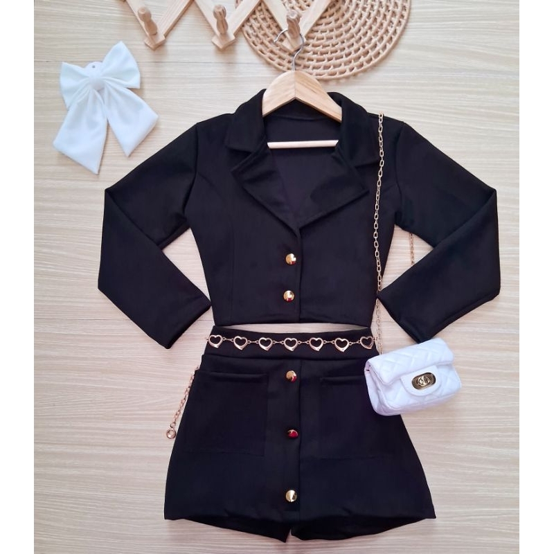 Conjunto juvenil moda blogueirinha look juvenil para meninas | Shopee ...