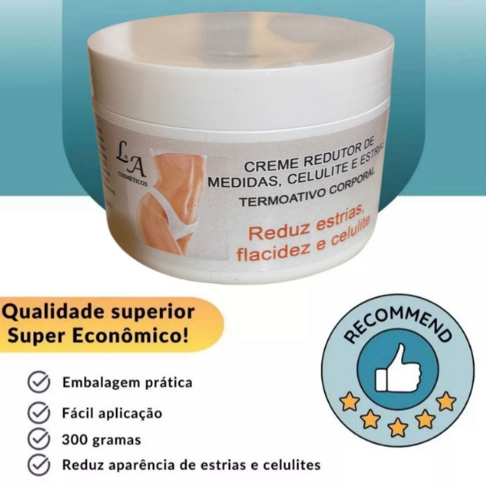Creme redutor de medidas termoativo corporal reduz celulite estrias ...