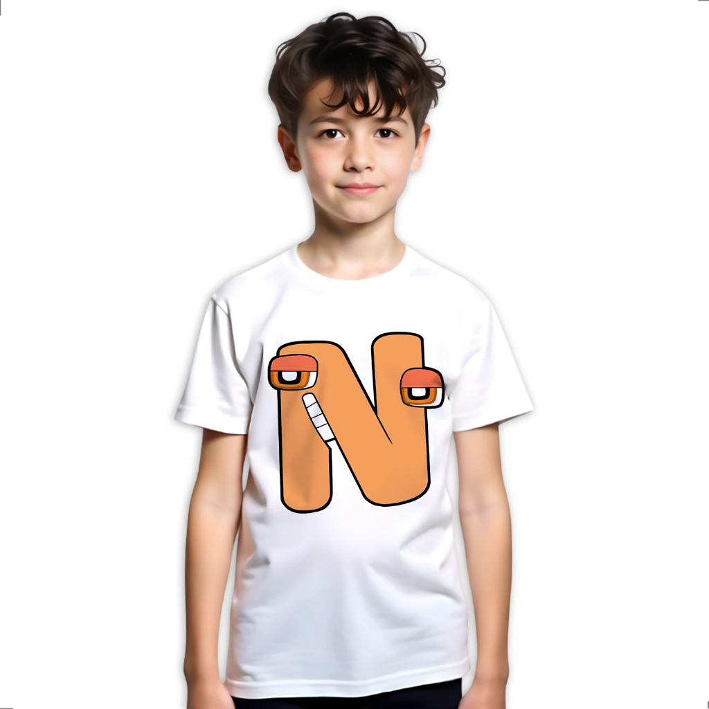 Camiseta Infantil Alphabet Lore Alfabeto Letra N - LK 024 | Shopee Brasil