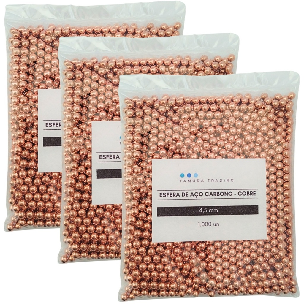 Esferas 4,5mm aço carbono cobreada banho cobre - 3000 un | Shopee Brasil