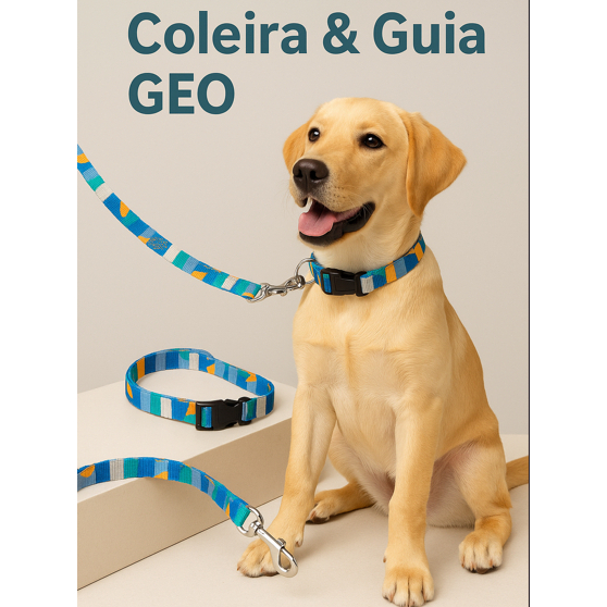 Kit Coleira e Guia Azul Mor Linha Geo - MOR | Shopee Brasil
