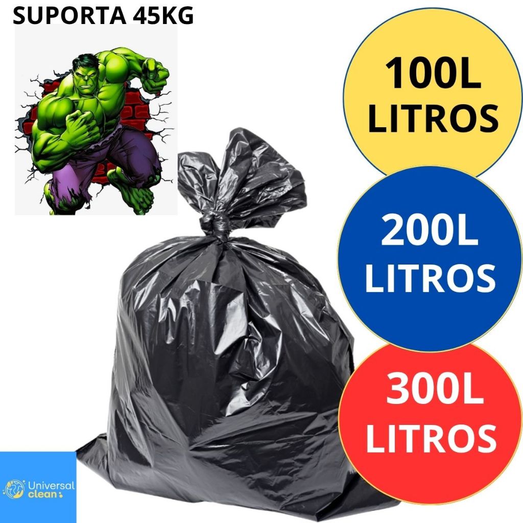 SACOS DE LIXO MEGA REFORÇADOS, SUPORTA 40KG, USO BRUTO. | Shopee Brasil