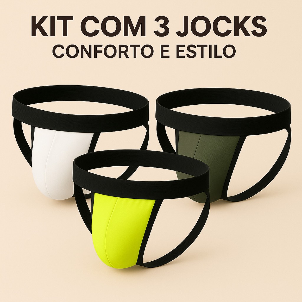 Kit com 3 Jockstraps Esportivos – Segurança e Liberdade no Treino ...