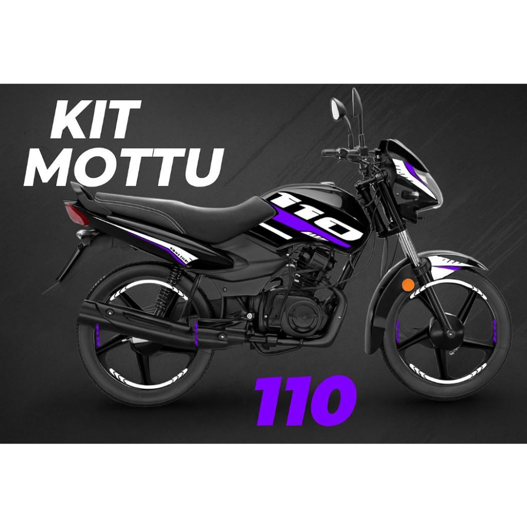 kIT Adesivos Mottu TSV 110/150 Holográfico/camaleão + frisos de rodas ...