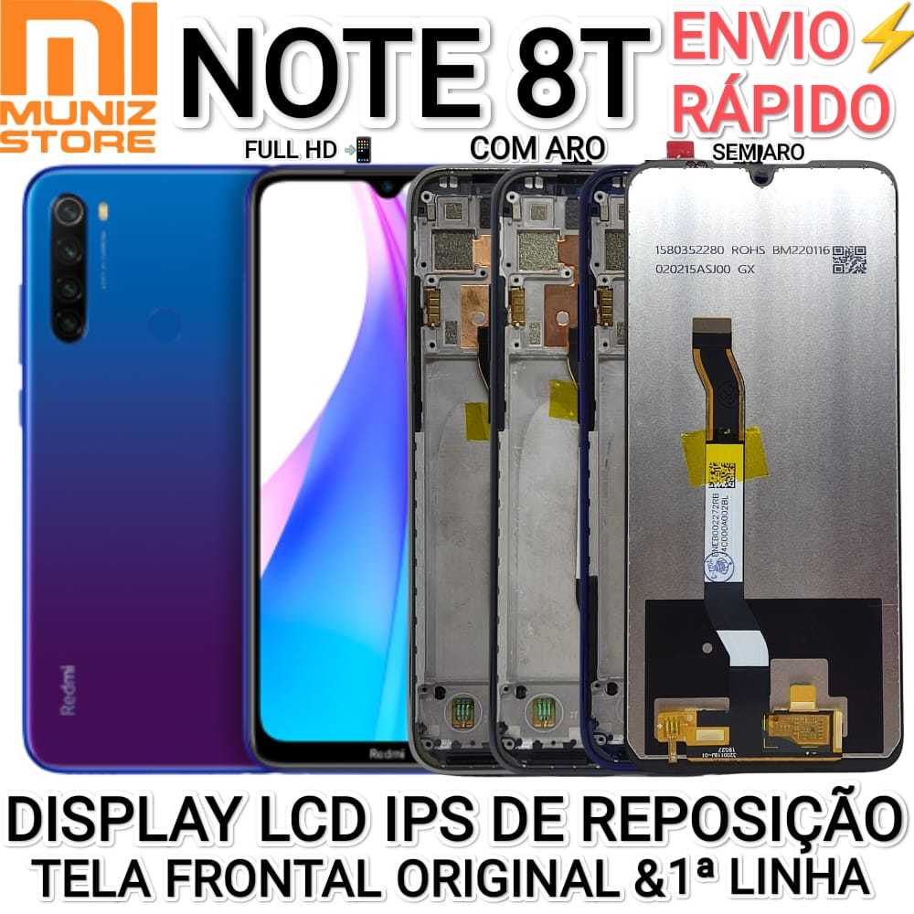 Tela Frontal Redmi Note 8T Display 1° Linha e Original LCD IPS Premium ...