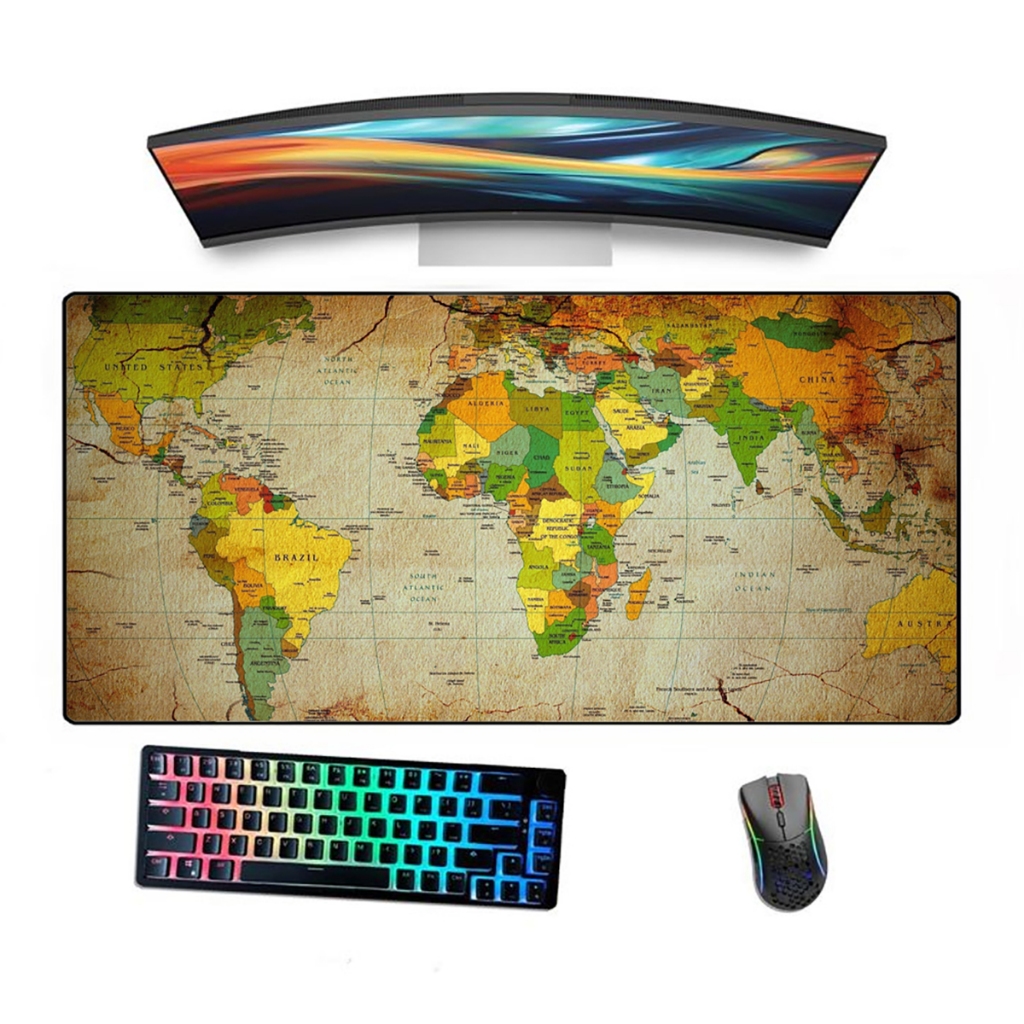 Mousepad Gamer Borda Costurada Estampado Mapa Mundi Colorido | Shopee ...