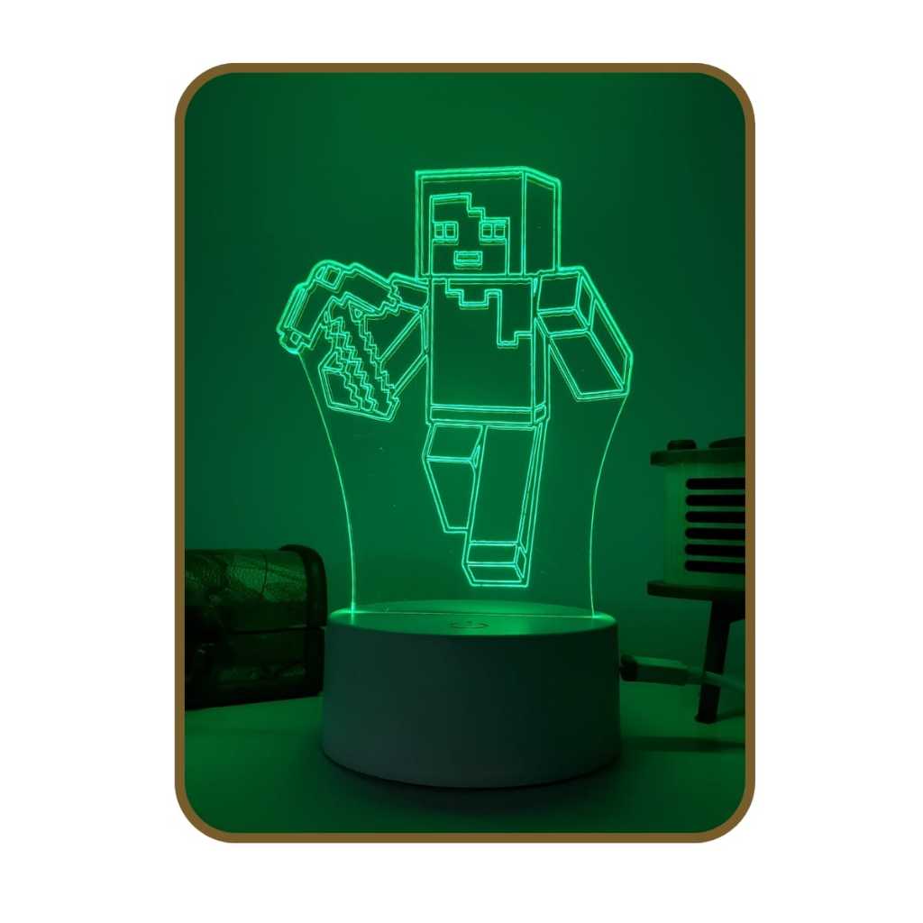 Luminária Led Minecraft Usb Abajur Jogo Presente | Shopee Brasil