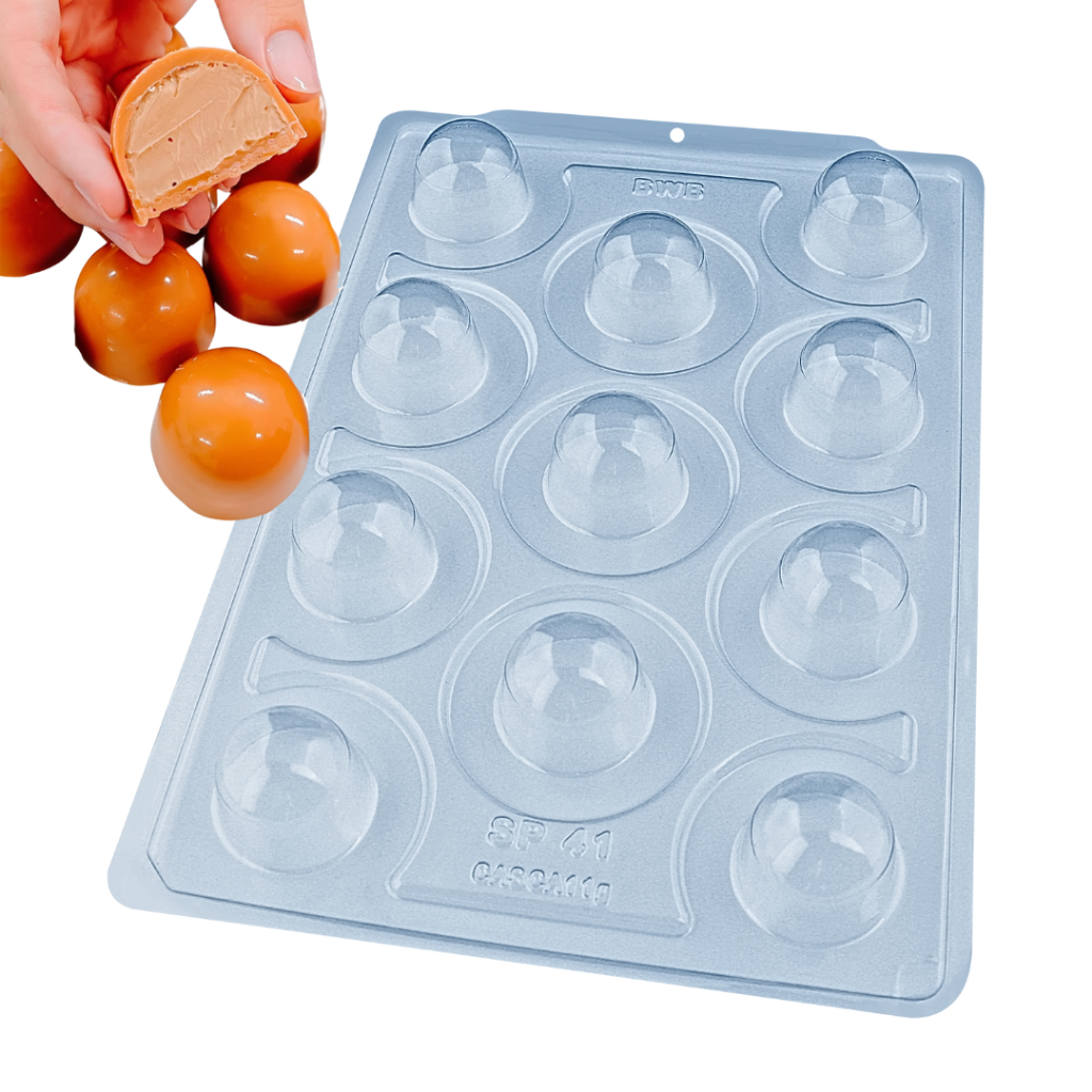 Forma p/ Bombom Trufa Chocolate 45g SP 41 Cod. 3501 3 Partes c ...