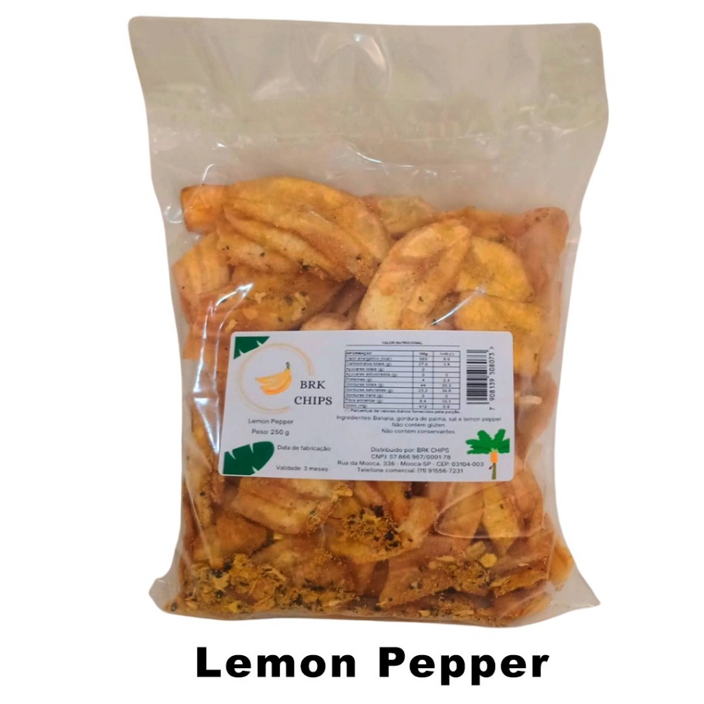 BANANA CHIPS LEMON PEPPER - 250G | Shopee Brasil
