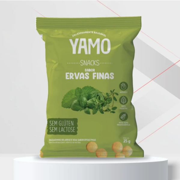 SNACK YAMO SALGADINHO SAUDAVEL 25G SABOR ERVAS FINAS | Shopee Brasil