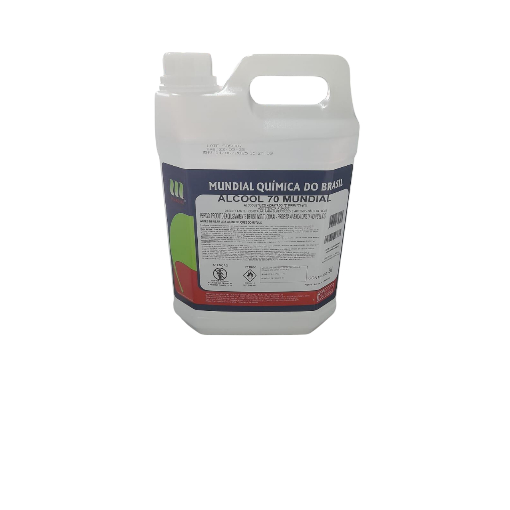 ALCOOL ETILICO 70 MUNDIAL- LIQUIDO-5Lts | Shopee Brasil