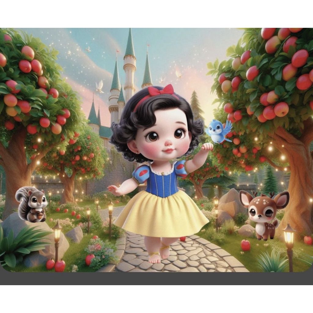 Painel de Festa Retangular Sublimado Tema: Branca de Neve Baby com ...