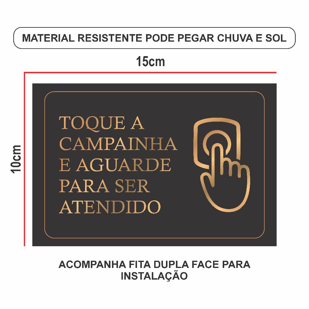 Placa Toque a Campainha Interfone PVC 2mm 10x15cm | Shopee Brasil