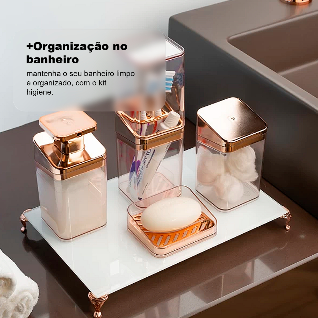 Kit Banheiro Completo Organizador e Acessórios Modernos | Shopee Brasil