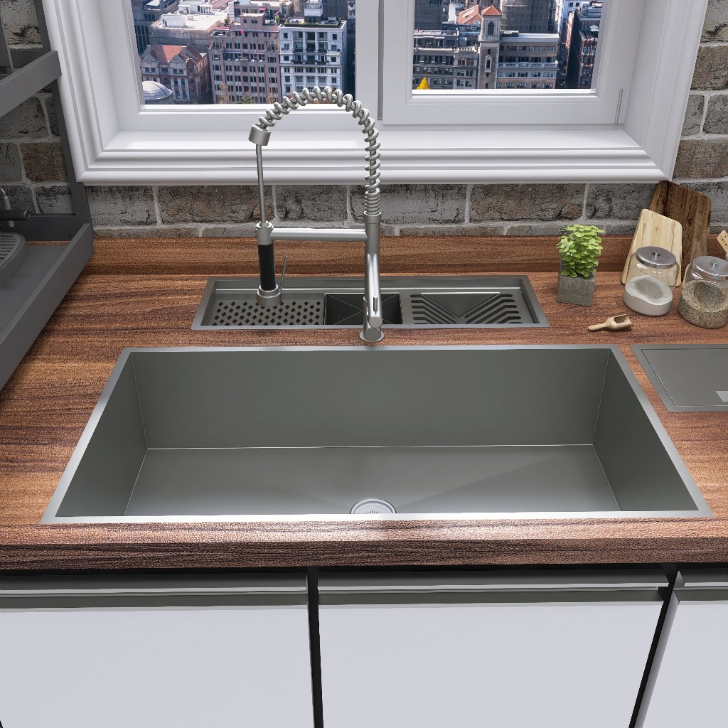 Cuba Cozinha 80x40 Aço Inox Retangular Gourmet com Acabamento Fosco ...