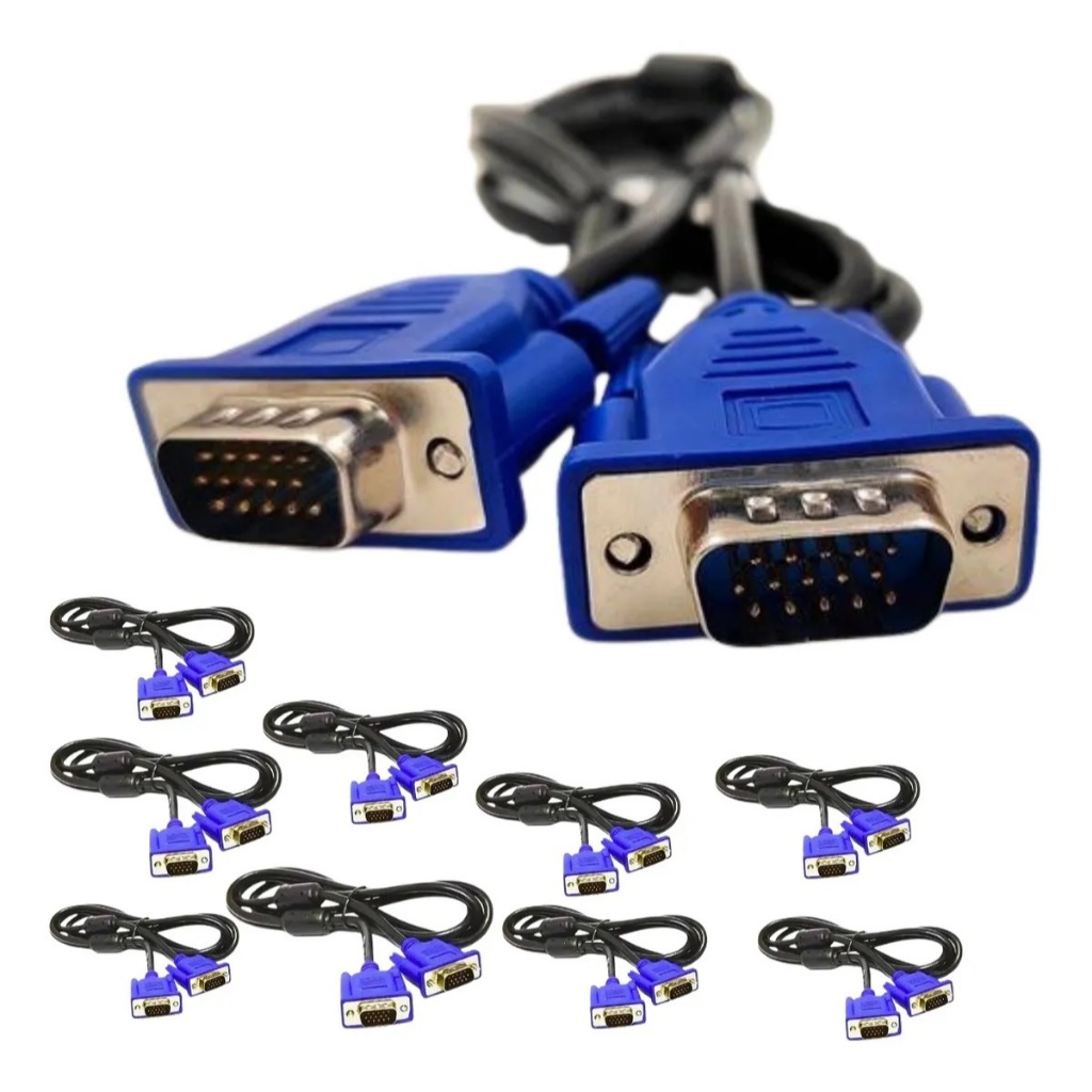 Kit 10 Cabo Vga X Vga Macho Hdb15 1,5 Metros Monitor Lcd Pc | Shopee Brasil