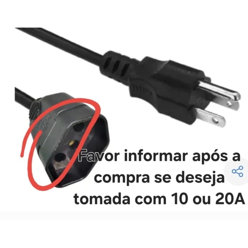 Adaptador Tomada Americana Macho Fêmea Pra Plugue 20a 10a Brasileiro ...