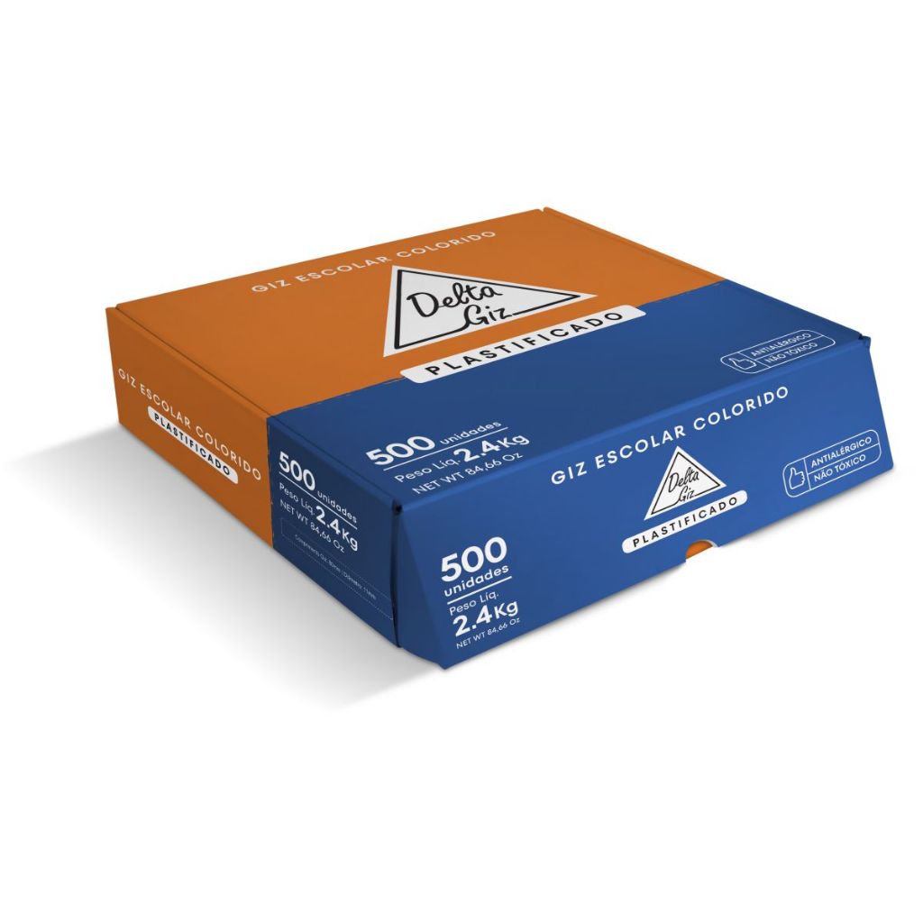 Giz Escolar Plastificado Cores Master - Caixa 500 | Shopee Brasil