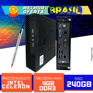 Mini PC Intel Celeron 847 1.10GHz, 4GB DDR3, SSD 240GB, Windows 10 PRO ...