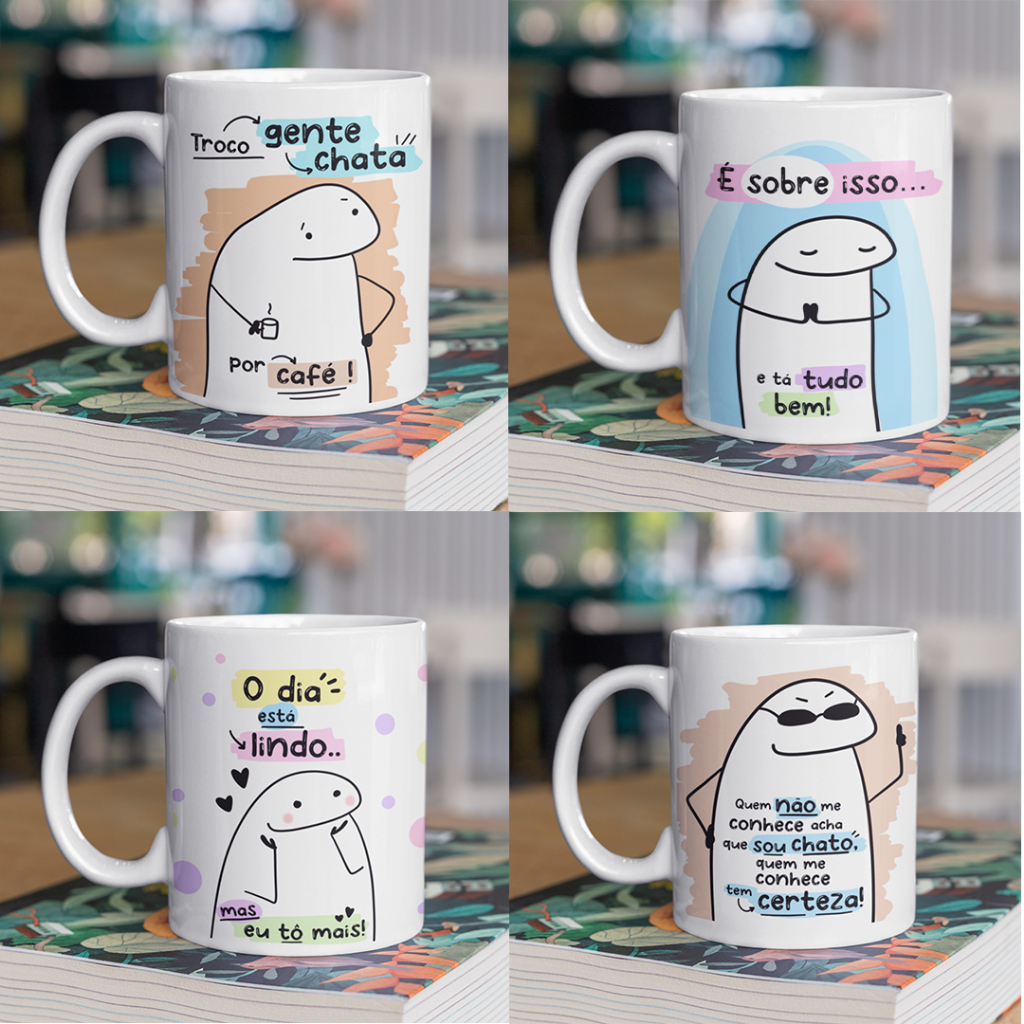 Canecas personalizadas flork 325ml cerâmica ou polímero | Shopee Brasil