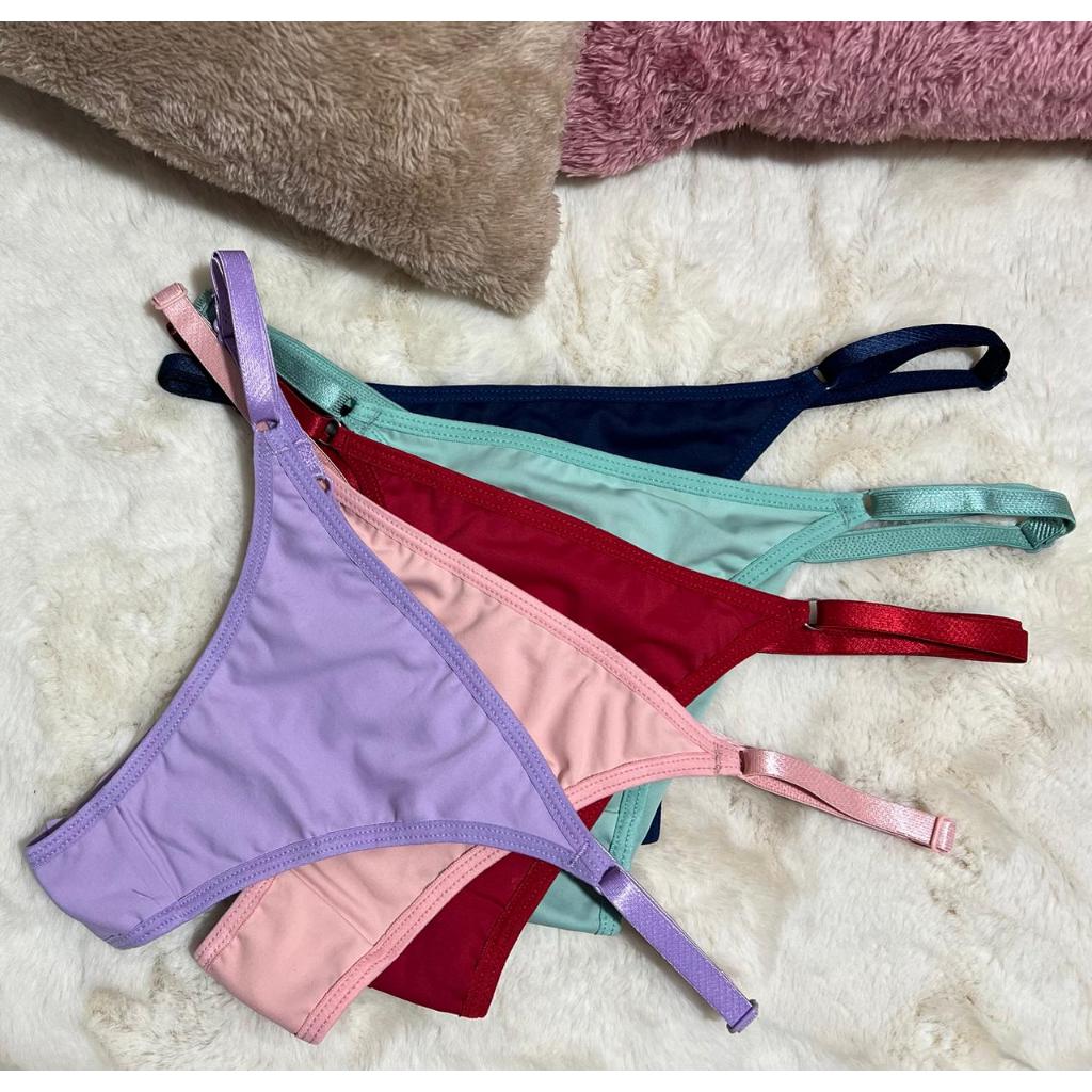 Kit 3 Calcinhas fio duplo string sexy com alças reguláveis de poliamida ...