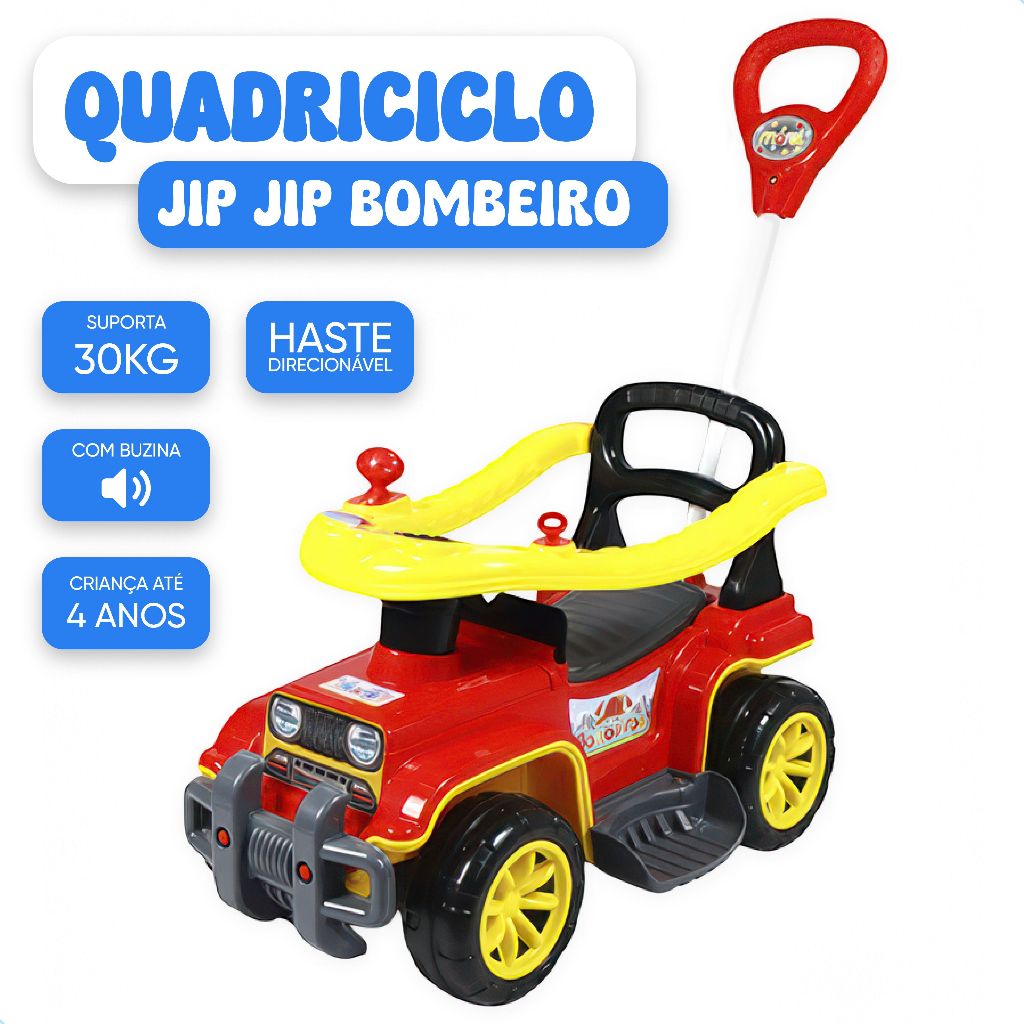 Carrinho Empurrador Jip Jip Maral Vermelho 9 A 48 Meses | Shopee Brasil