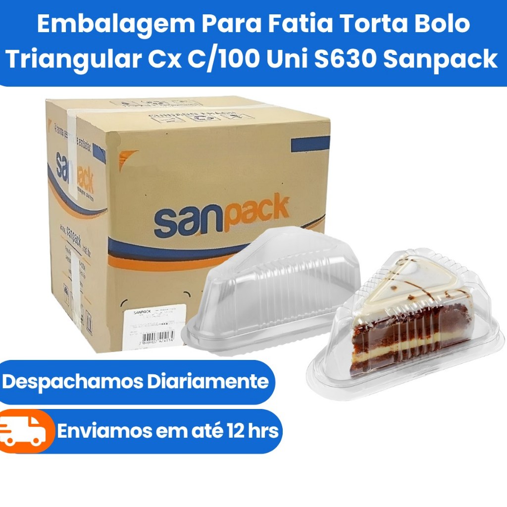 Embalagem Fatia de Bolo Tortas S630 Sanpack 100 Unidades | Shopee Brasil