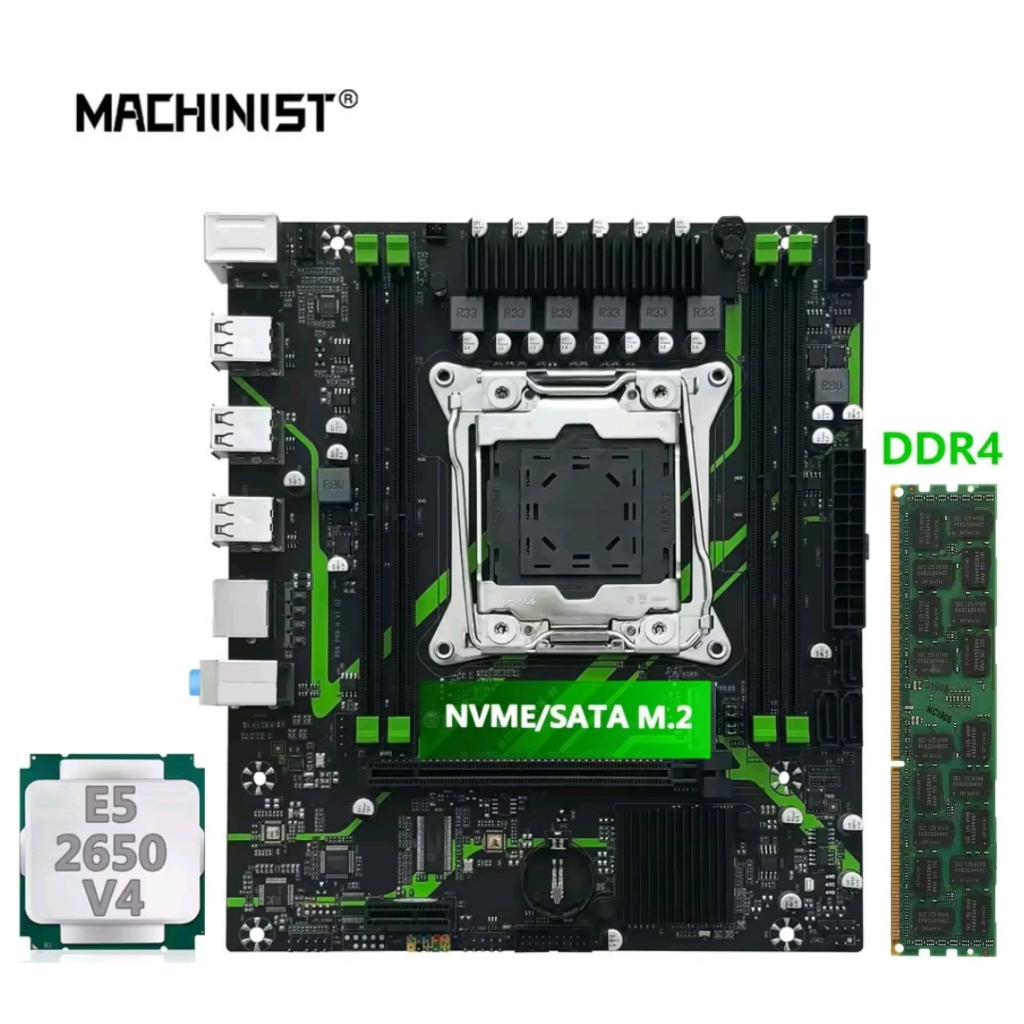 Kit Xeon X99 Completo Placa Mãe + Processador Xeon 2650-V4 + 16Gb Ram ...