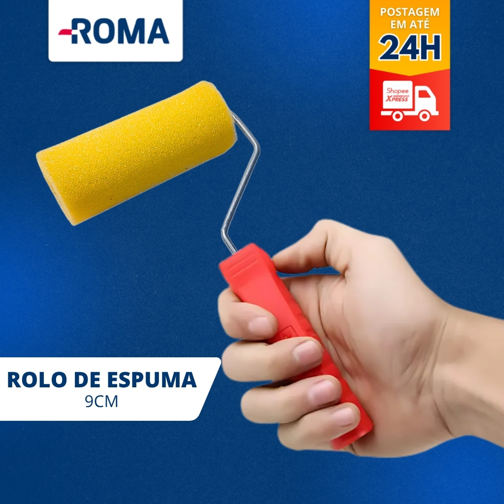 Rolo De Espuma Roma 9cm - ROMA PINCEIS | Shopee Brasil