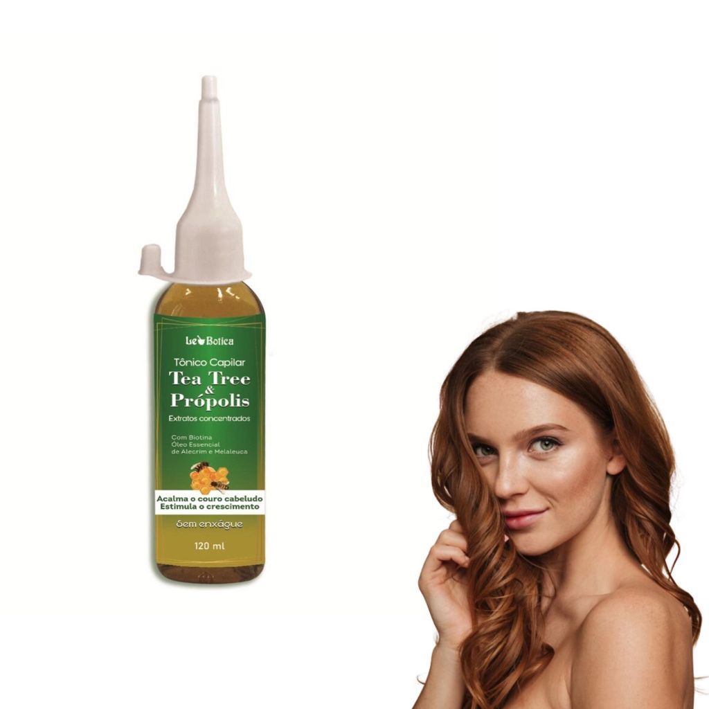 Tônico Capilar Tea Tree E Própolis Controla Oleosidade e Caspa Estimula ...