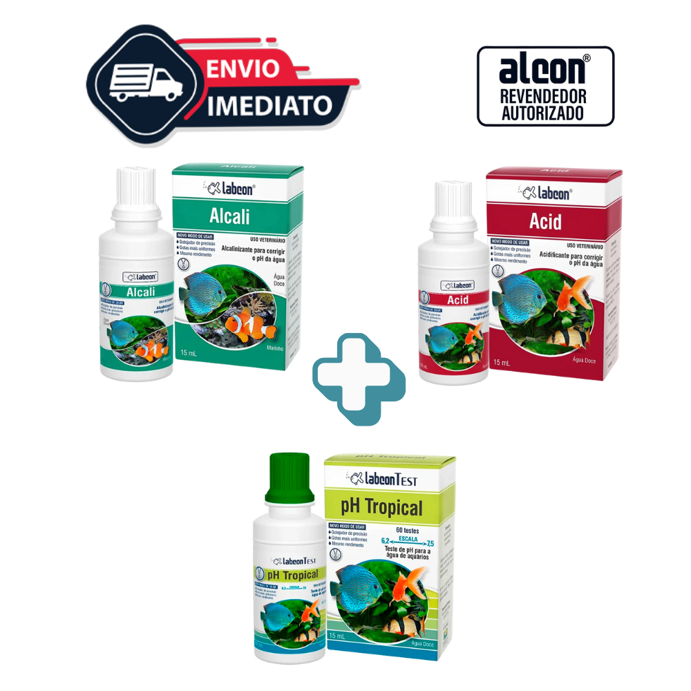 Kit para Aquário de Peixes - Teste PH Tropical + Labcon Alcali + Labcon ...