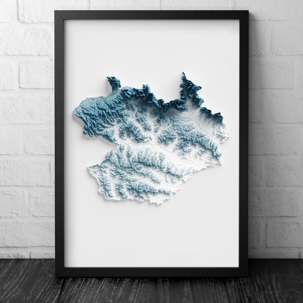 Mapa Relevo Município Santa Maria - Rio Grande do Sul | Shopee Brasil