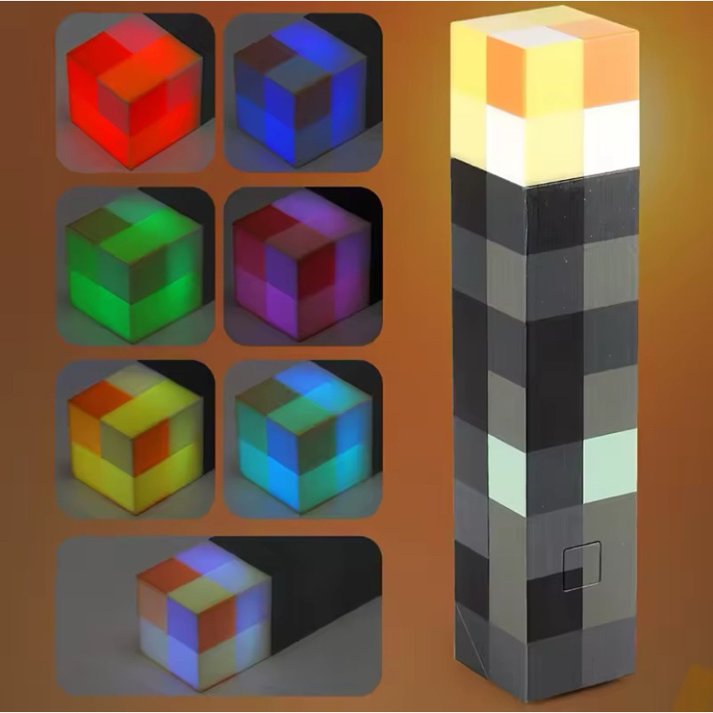 Luminária Minecraft Tocha - 4 Cores recarregável | Shopee Brasil