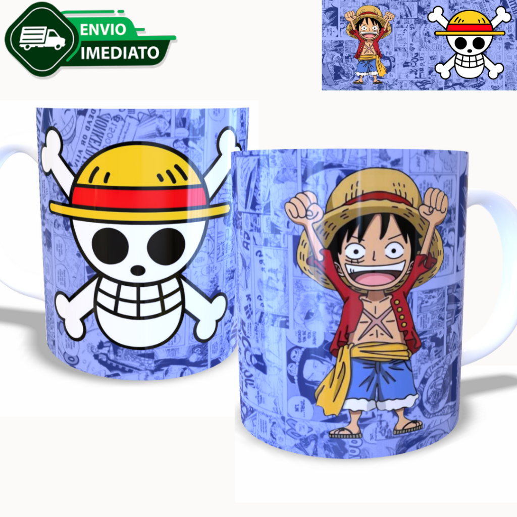 Caneca personalizada One Piece Monkey D. Luffy - Chibi - Mugiwaras ...