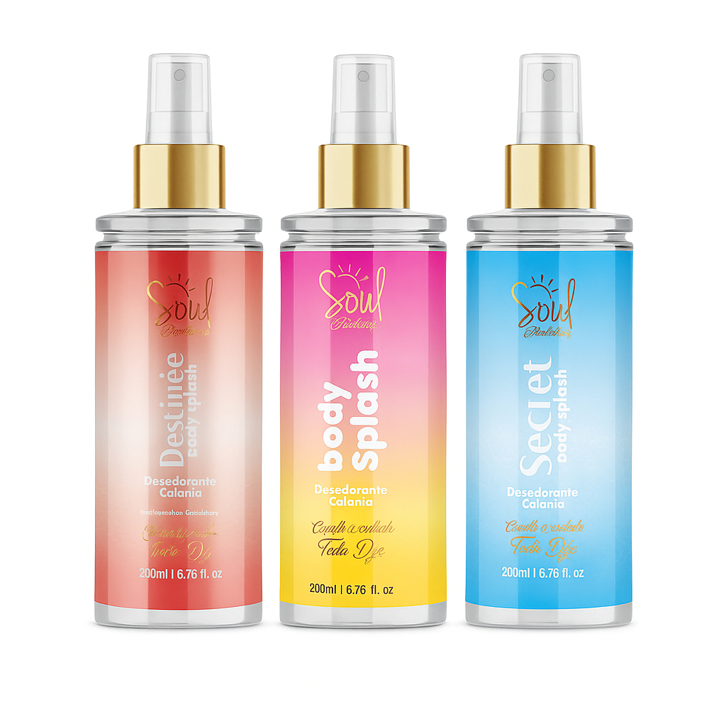 Kit 3 Body Splash Desodorante Colônia Perfume Soul Cosméticos 200ml Fragrâncias- Glow Secret ...