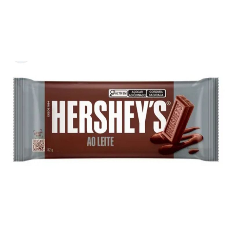 Kit 2 Barras Chocolate Hershey`s Ao Leite 82g | Shopee Brasil