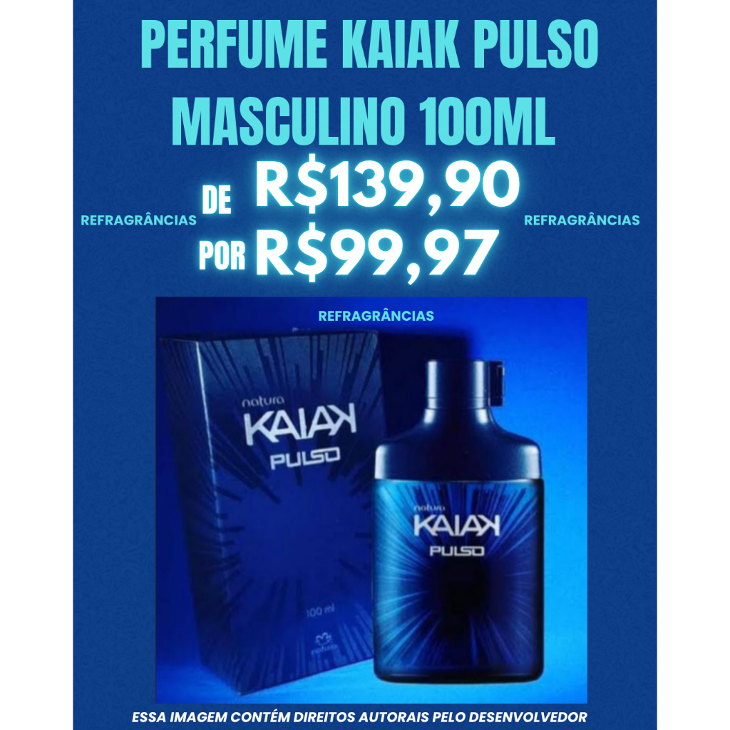 Perfume Kaiak Pulso Masculino 100ml | Shopee Brasil