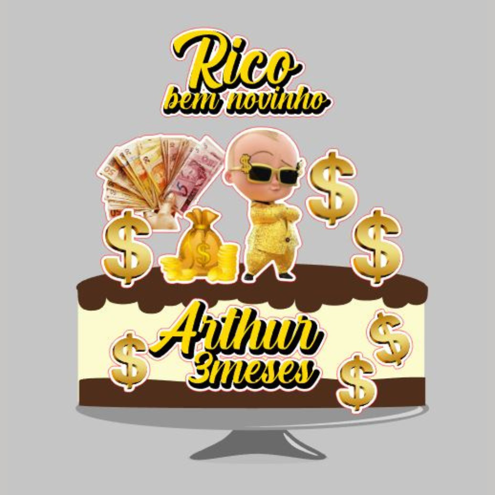 Topo/Topper de Bolo Rico bem novinho -Topo/Topper Rico bem novinho ...