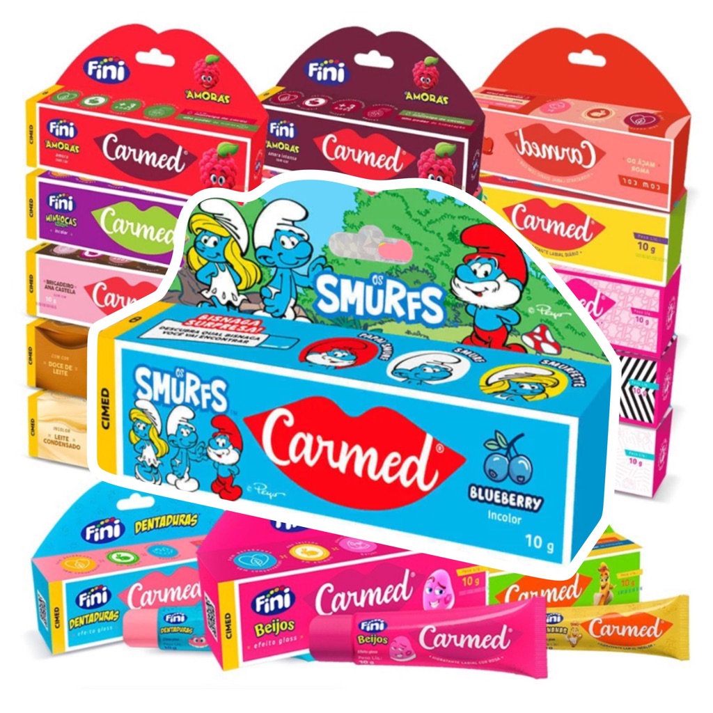 Hidratante Labial Carmed Sabores 10g cada CIMED | Shopee Brasil