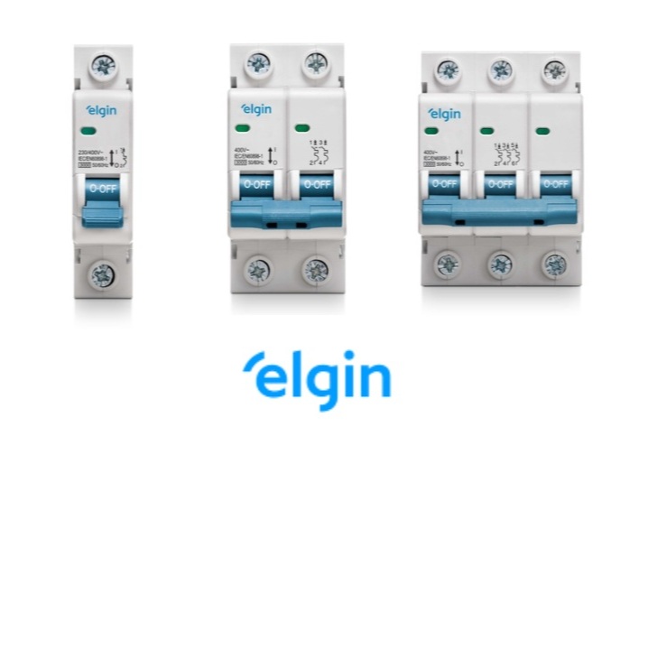 Disjuntor Elgin Monopolar Bipolar e Tripolar 6a 10a 16a 20a 25a 32a 40a 50a 63a | Shopee Brasil