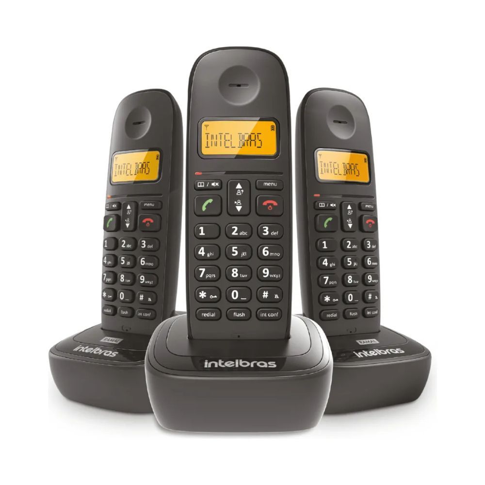 Telefone Sem Fio Digital Intelbras TS 2513 Com Dois Ramais Adicionais ...