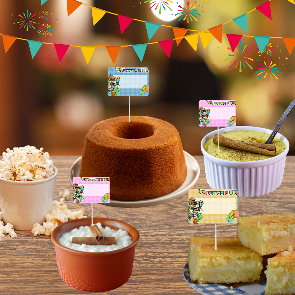 Kit com 18 plaquinhas para festa Junina / Julina - Placa para comidas típicas festa junina ...